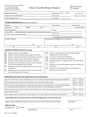Fillable Online Choice Transfer Release Request Fax Email Print - pdfFiller