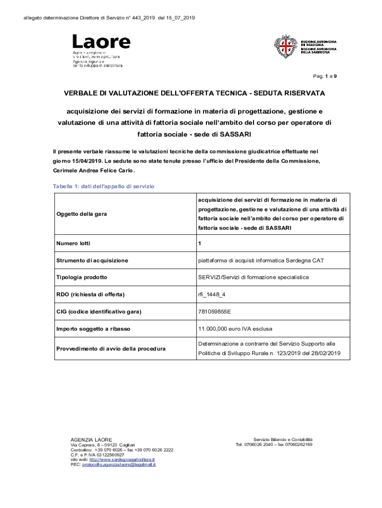 Compilabile Online verbale di valutazione dell'offerta tecnica - seduta riservata Fax Email ...