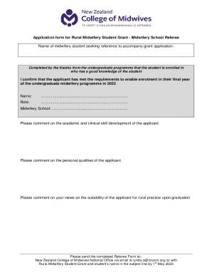 Fillable Online Application-form-for-Midwifery-School-Referee-2023 ...