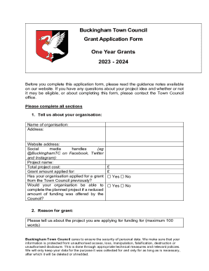 Fillable Online One-Year-grant-application-form- ... Fax Email Print ...