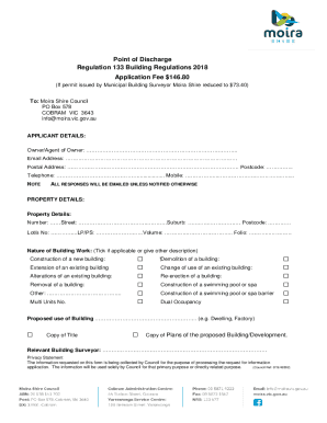 Fillable Online Point of Discharge Regulation 133 Building ... Fax ...