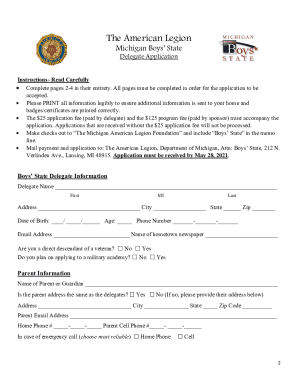 Fillable Online Boys' State Program Fax Email Print - pdfFiller