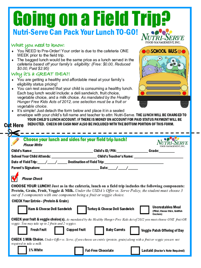 Fillable Online Field Trip Order Form Fax Email Print - pdfFiller