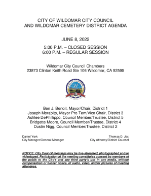Fillable Online City of Wildomar - City Hall Fax Email Print - pdfFiller