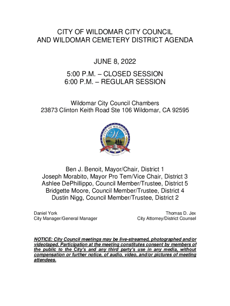Fillable Online City of Wildomar - City Hall Fax Email Print - pdfFiller