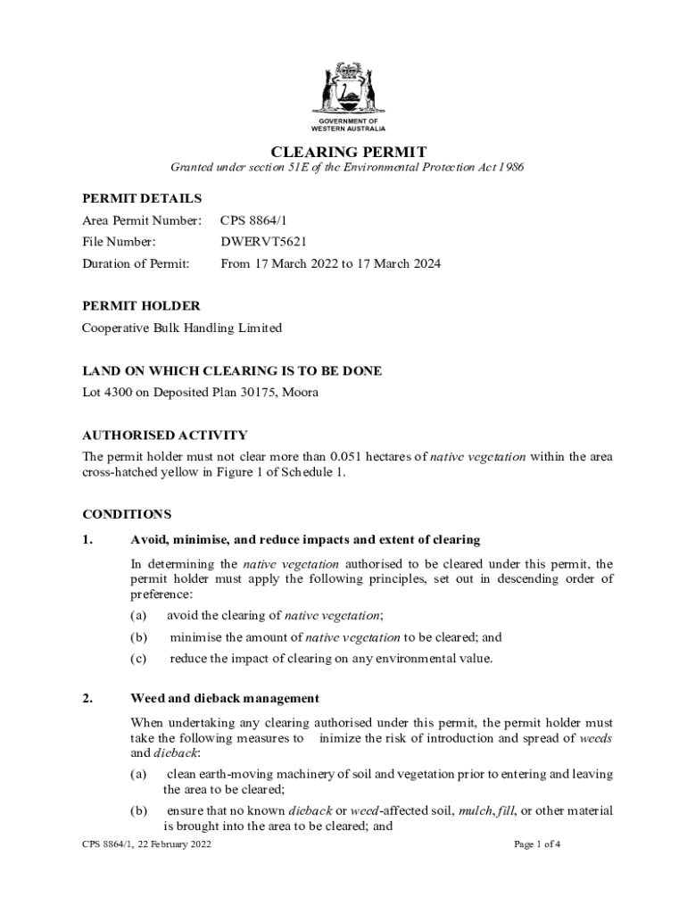 Fillable Online NV-T07 Clearing permit template (area permit) (pathway 3) Fax Email Print ...