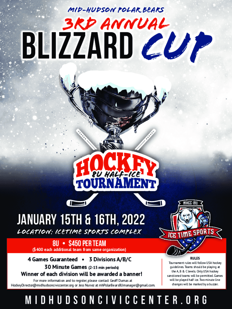 Fillable Online Ice Time Sports - The Mid-Hudson Polar Bears 4th Annual ... Fax Email Print ...