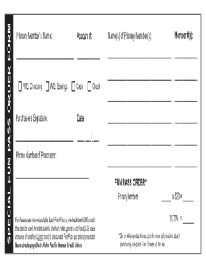 Fillable Online Fun Pass Order Form Fax Email Print - pdfFiller