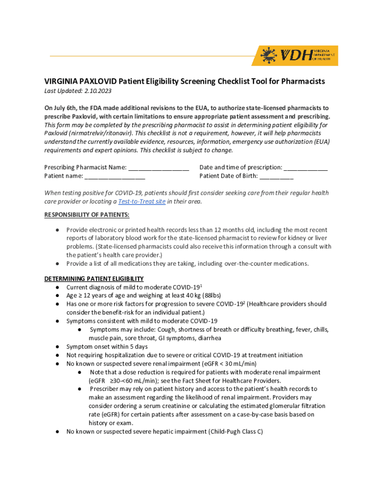 Fillable Online Emergency Use Authorization (EUA) for PAXLOVID Fax ...