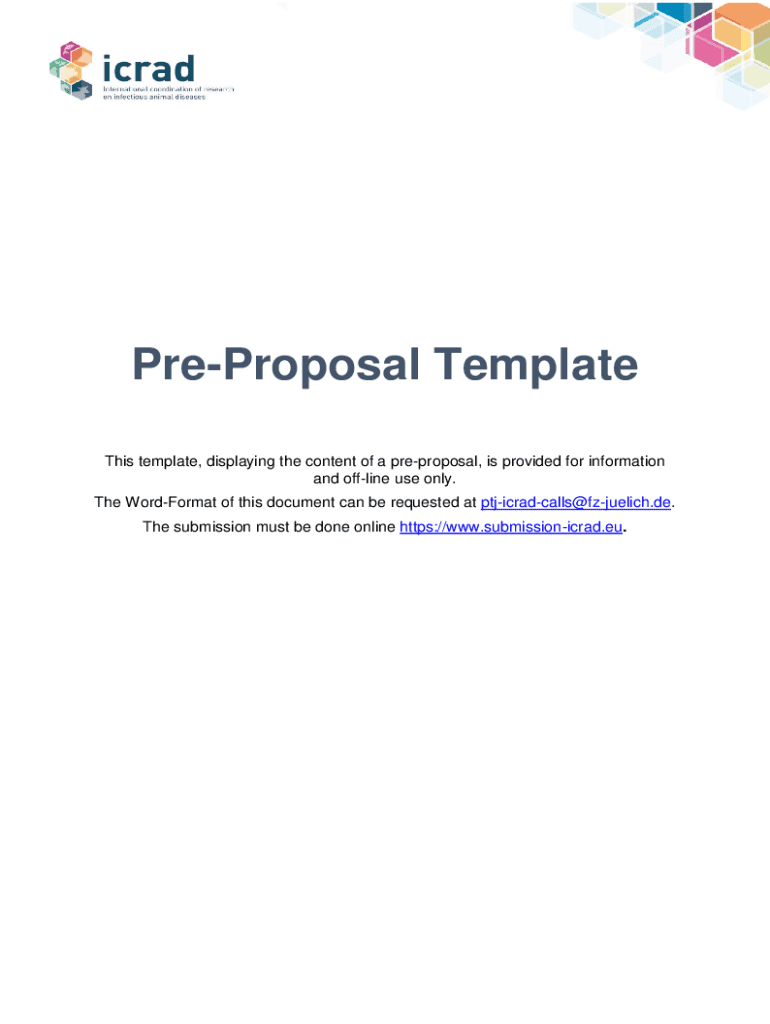 Fillable Online Fillable Online Pre-Proposal Template Fax Email Print Fax Email Print - pdfFiller