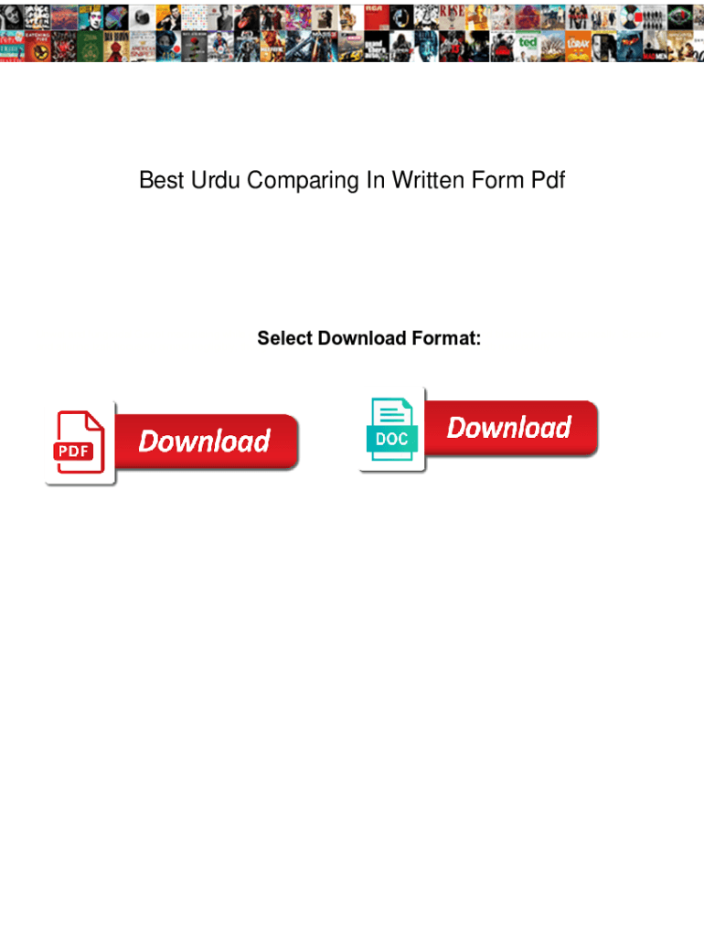 Fillable Online Best Urdu Comparing In Written Form Pdf. Best Urdu ...