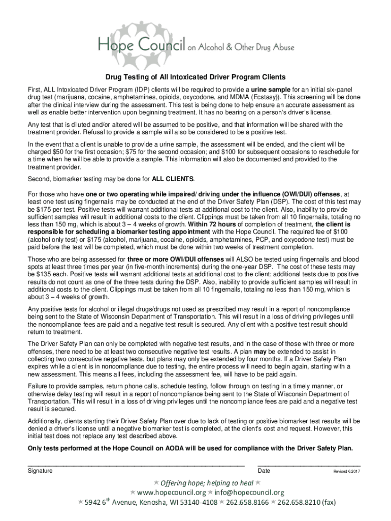 Fillable Online Drug Testing of All Intoxicated Driver Program Clients ...