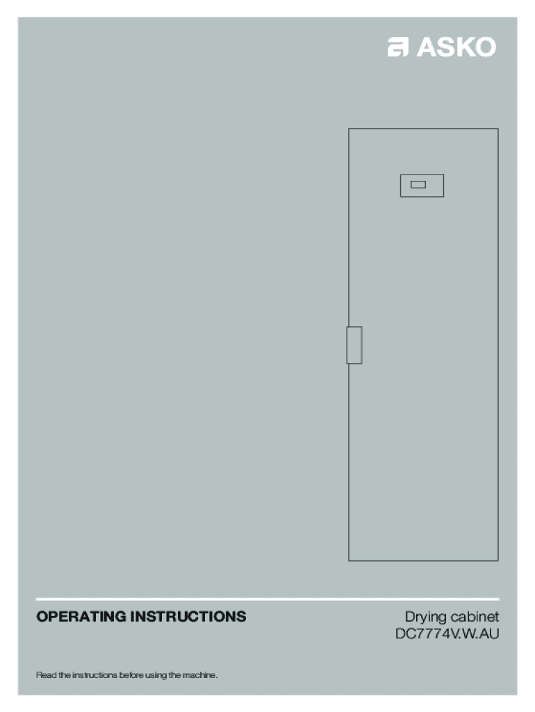Fillable Online Drying cabinet DC 7774 DC 7784 OPERATING ... Fax Email ...