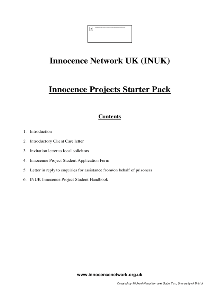 Fillable Online Statement of Innocence Network UK (INUK) Fax Email ...