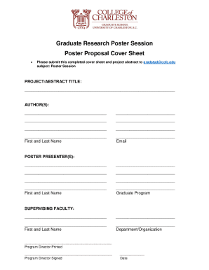 Fillable Online gradschool cofc Graduate Research Poster Session Poster ...