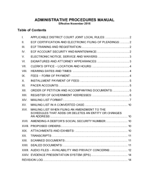 Fillable Online CM/ECF Administrative Policies and Procedures Manual ...