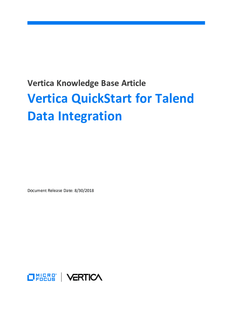 Fillable Online Vertica QuickStart for Talend Data Integration Fax Email Print - pdfFiller