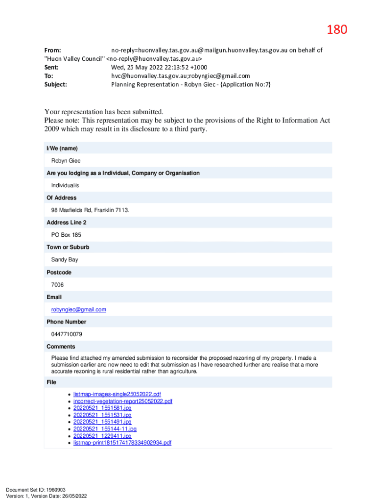 Fillable Online Planning Representation - Robyn Giec - Application No:7 ...