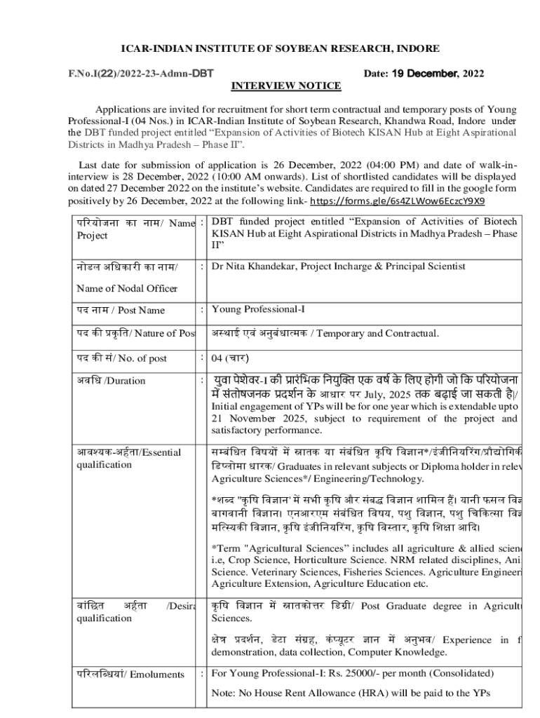 Fillable Online ICAR-Indian Institute of Soybean Research, Indore's NRC ... Fax Email Print ...