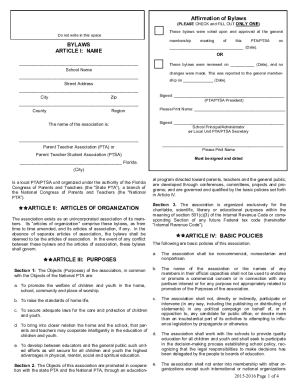 Fillable Online Bylaws and Standing Rules Instructions Fax Email Print ...