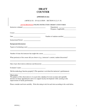 Fillable Online Online Instruction Observation Form Fax Email Print ...