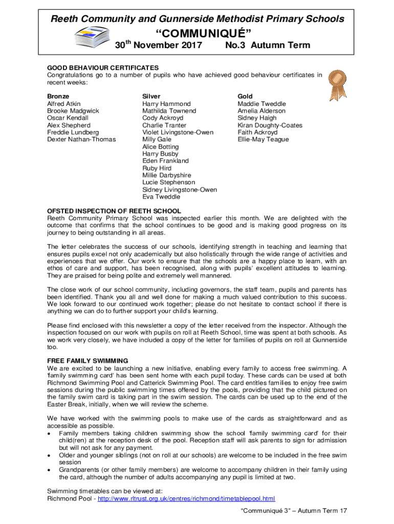 Fillable Online reethandgunnerside org About Us - Reeth and Gunnerside ...