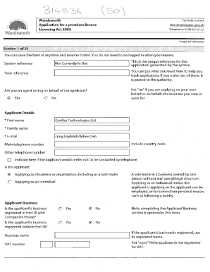 Fillable Online Details of licensing application Fax Email Print - pdfFiller