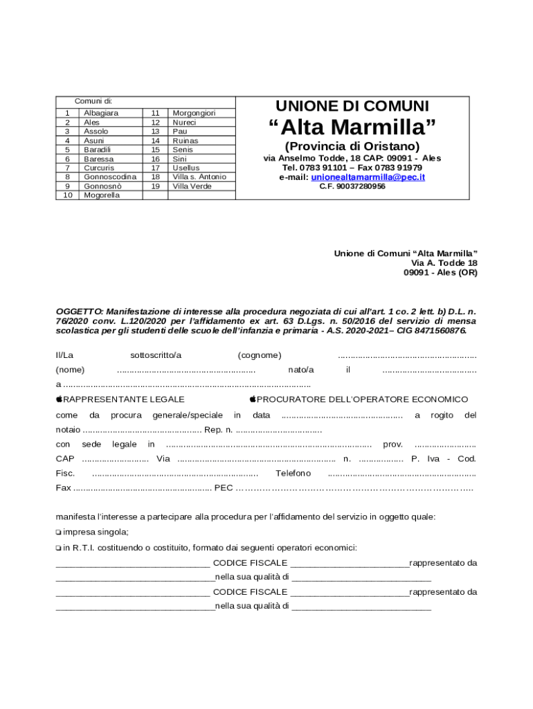 Compilabile Online I comuni della Provincia di Oristano Fax Email Stampa - pdfFiller