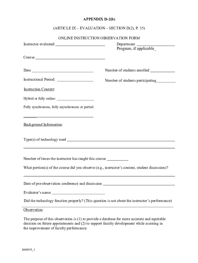 Fillable Online MGMTDGCE remote observation form D-2(b) without track changes Fax Email Print ...