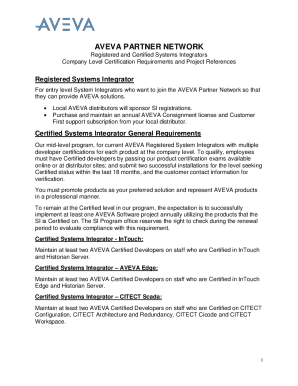 Fillable Online Choose from our AVEVA Certified System Integrator ...