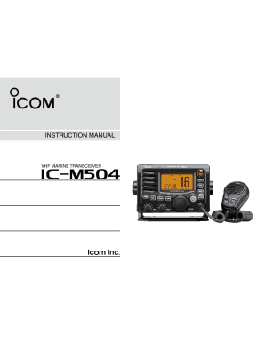 Fillable Online ICOM IC-M504 User Manual - Page 1 of 80 Fax Email Print ...