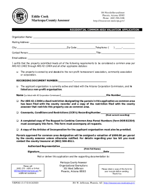 Fillable Online mcassessor maricopa Common Area Forms - Maricopa County ...
