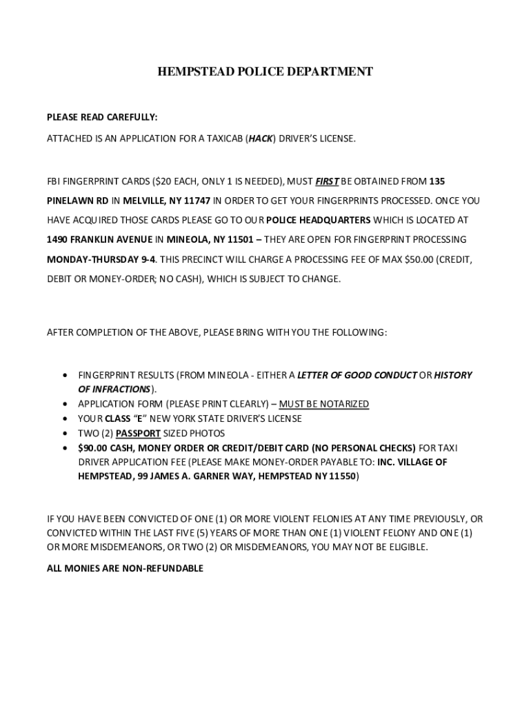 Fillable Online HEMPSTEAD POLICE DEPARTMENT Fax Email Print - pdfFiller