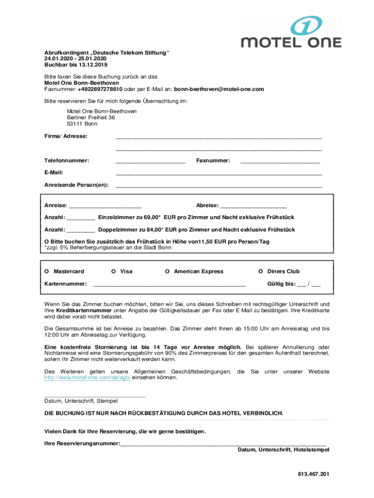 Ausfüllbar Online Abrufkontingent Deutsche Telekom Stiftung Fax Email Drucken - pdfFiller