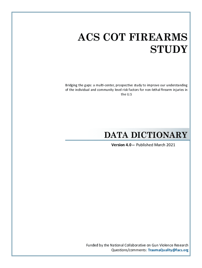 Fillable Online New ACS study will capture detailed data on non-lethal ...