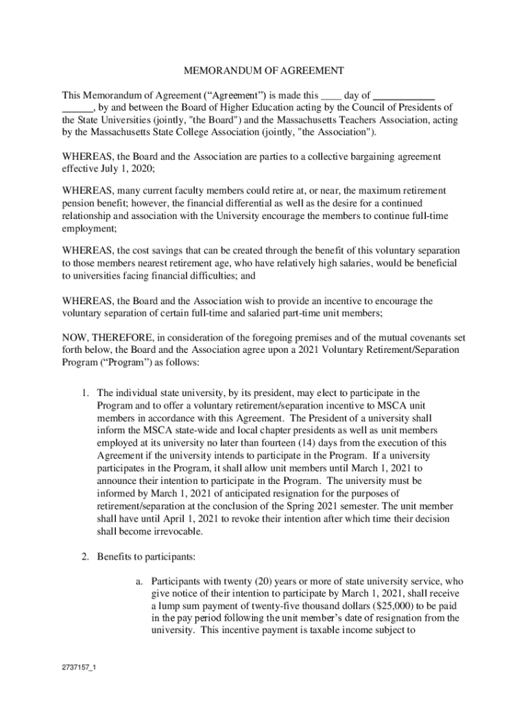 Fillable Online This Memorandum of Agreement (Agreement) is made this day of Fax Email Print ...