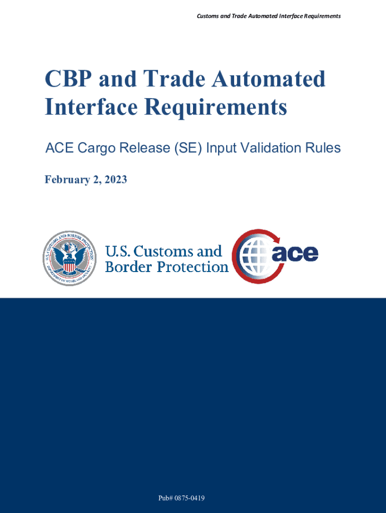 Fillable Online New ACE Entry Summary Validations to be Deployed on ...