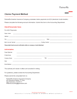 Fillable Online Claim Payment Method Fax Email Print - pdfFiller