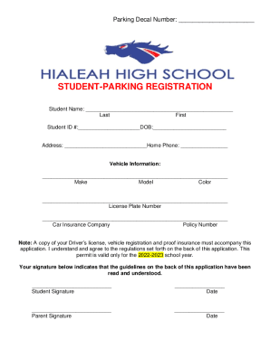 Fillable Online 2022-2023 STUDENT PARKING PERMIT REQUEST Fax Email ...