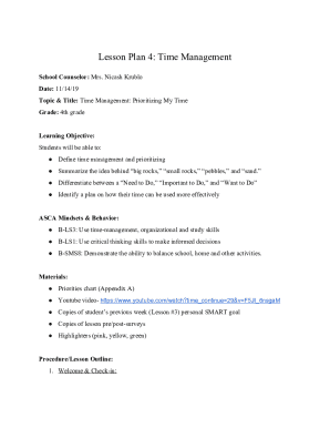 Fillable Online Lesson Plan 4: Time Management Fax Email Print - pdfFiller