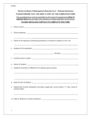 Fillable Online BOMR1 1 Review by Board of Management Request Form Fax ...