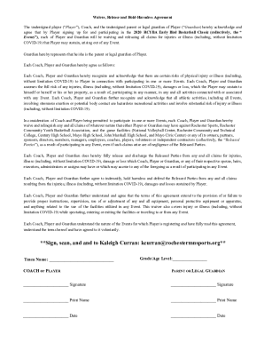 Fillable Online La vb Waiver, Release and Hold-Harmless Agreement Fax ...