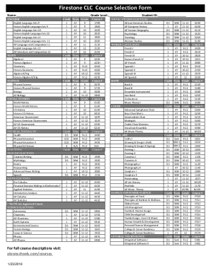 Fillable Online Firestone CLC Course Selection Form Fax Email Print ...