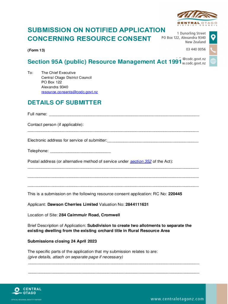 Fillable Online resource-consent-cromwell-certified-concrete.pdf Fax Email Print - pdfFiller
