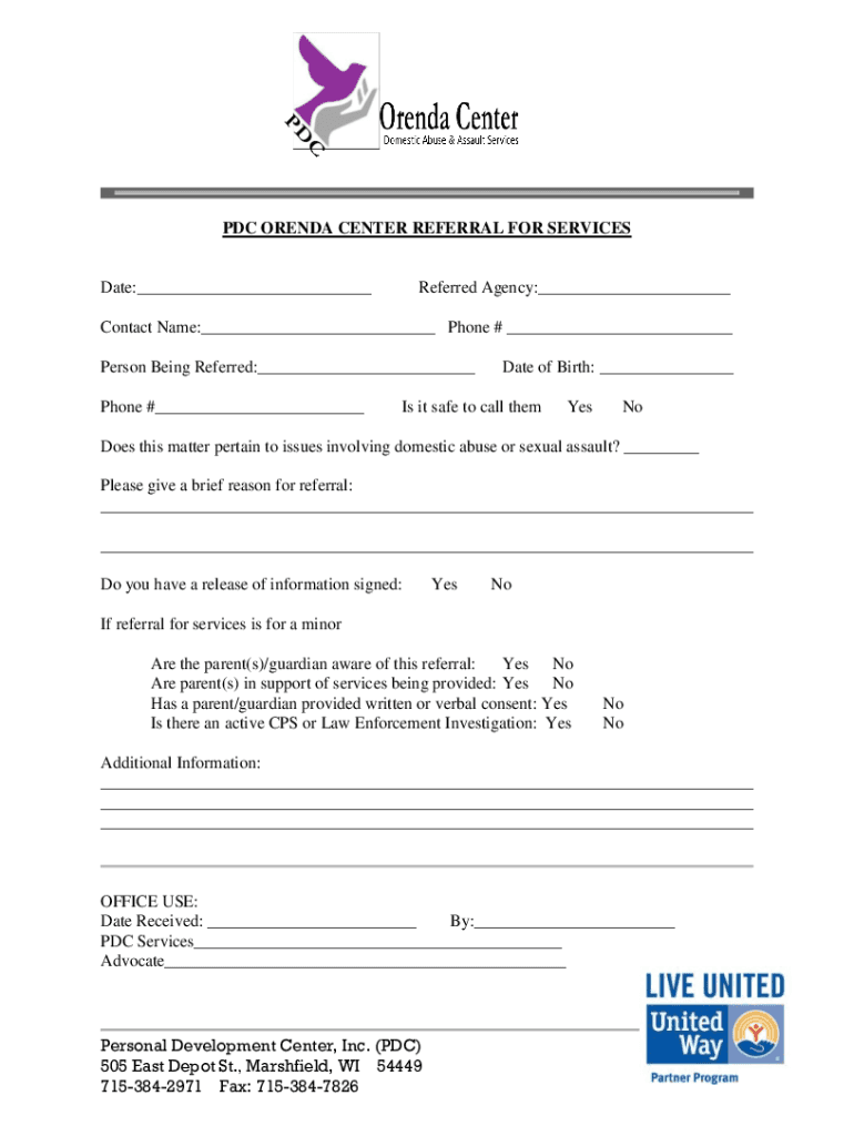 Fillable Online About - The Orenda Center of Wellness Fax Email Print ...