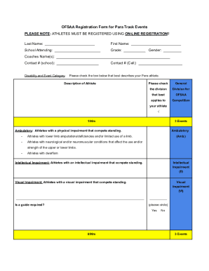 Fillable Online OFSAA Track Events Entry Form Fax Email Print - pdfFiller