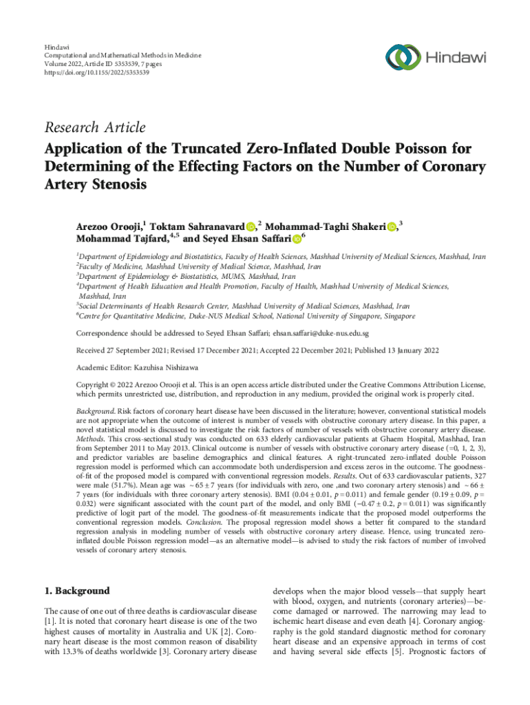 Fillable Online Research Article Application Of The Truncated Zero