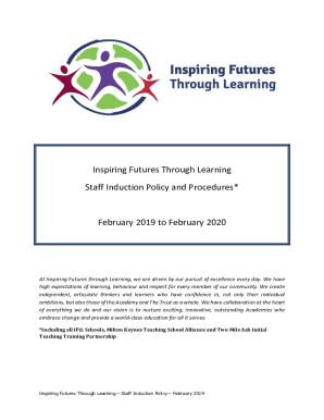 Fillable Online Inspiring Futures Through Learning Staff Induction ...