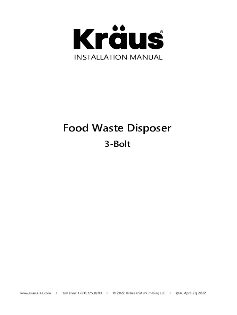 Fillable Online Food Waste Disposer Fax Email Print - pdfFiller