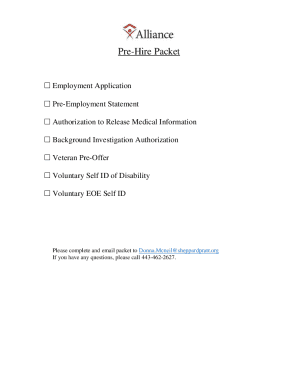 Fillable Online voluntary pre-employment self-identification form Fax ...